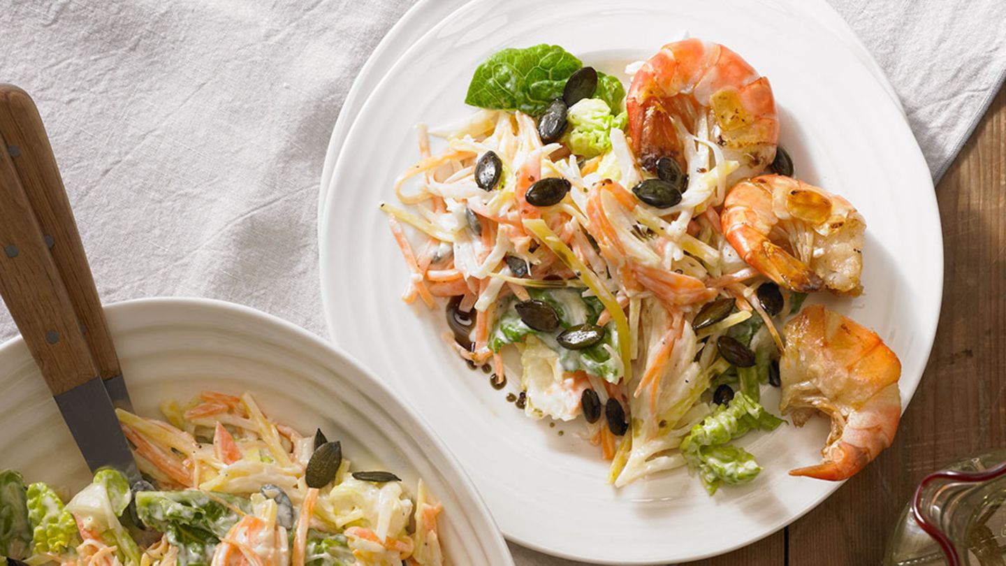 Farmersalat mit Garnelen Rezept - [ESSEN UND TRINKEN]