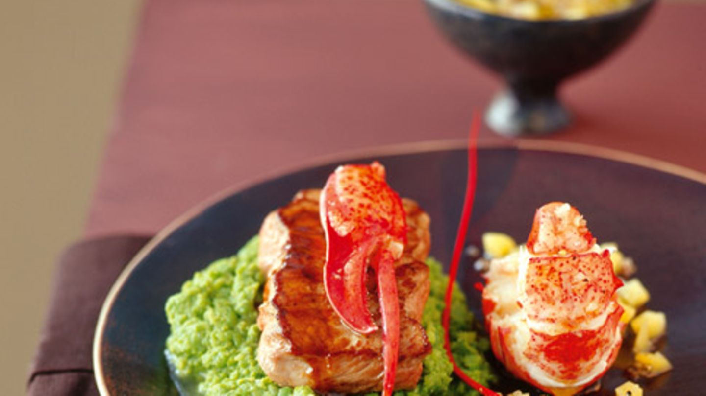 Kalbsrückensteak mit Hummer Rezept - [ESSEN UND TRINKEN]