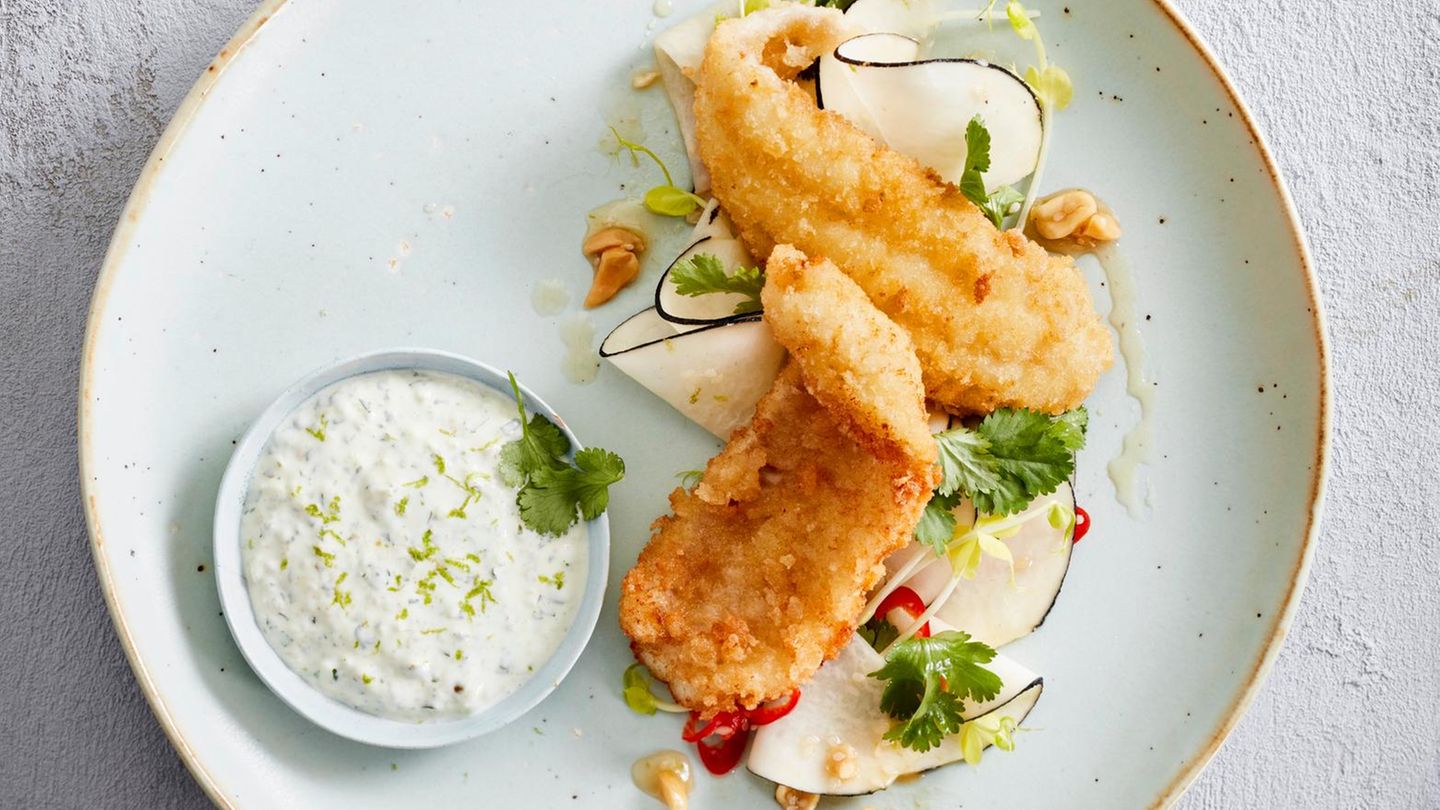 Backfisch mit Wasabi-Remoulade und Rettichsalat Rezept - [ESSEN UND ...