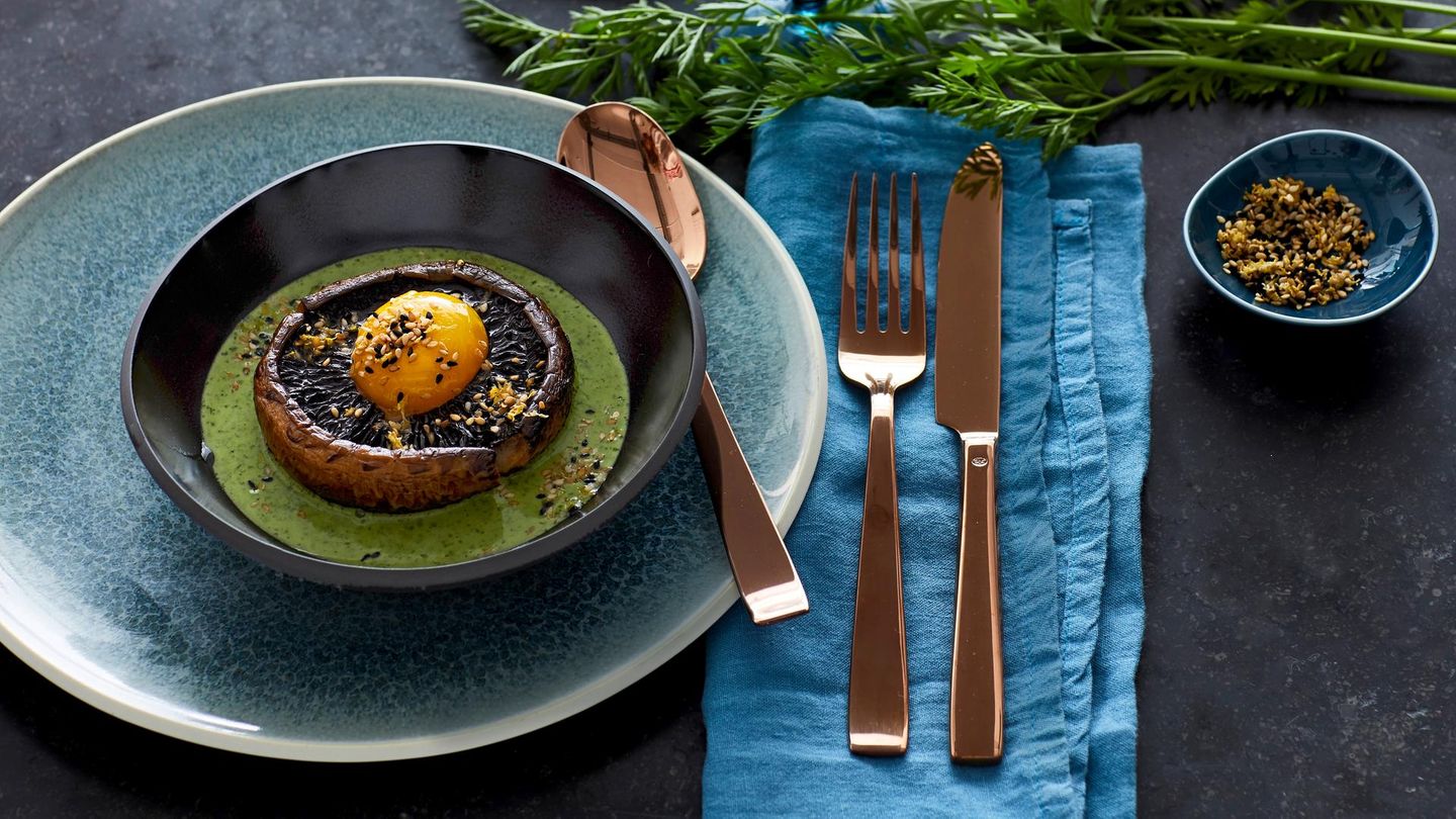 Portobello mit confiertem Eigelb Rezept - [ESSEN UND TRINKEN]